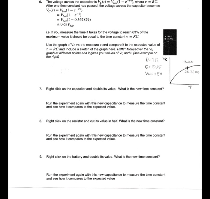 Solved 6. The voltage across the capacitor is V t) = | Chegg.com