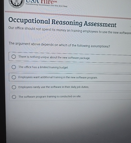 Solved How to solve Occupational Reasoning AssessmentOur | Chegg.com
