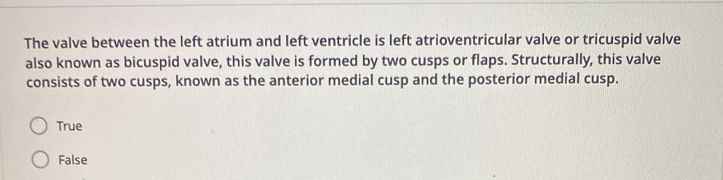 Solved The valve between the left atrium and left ventricle | Chegg.com