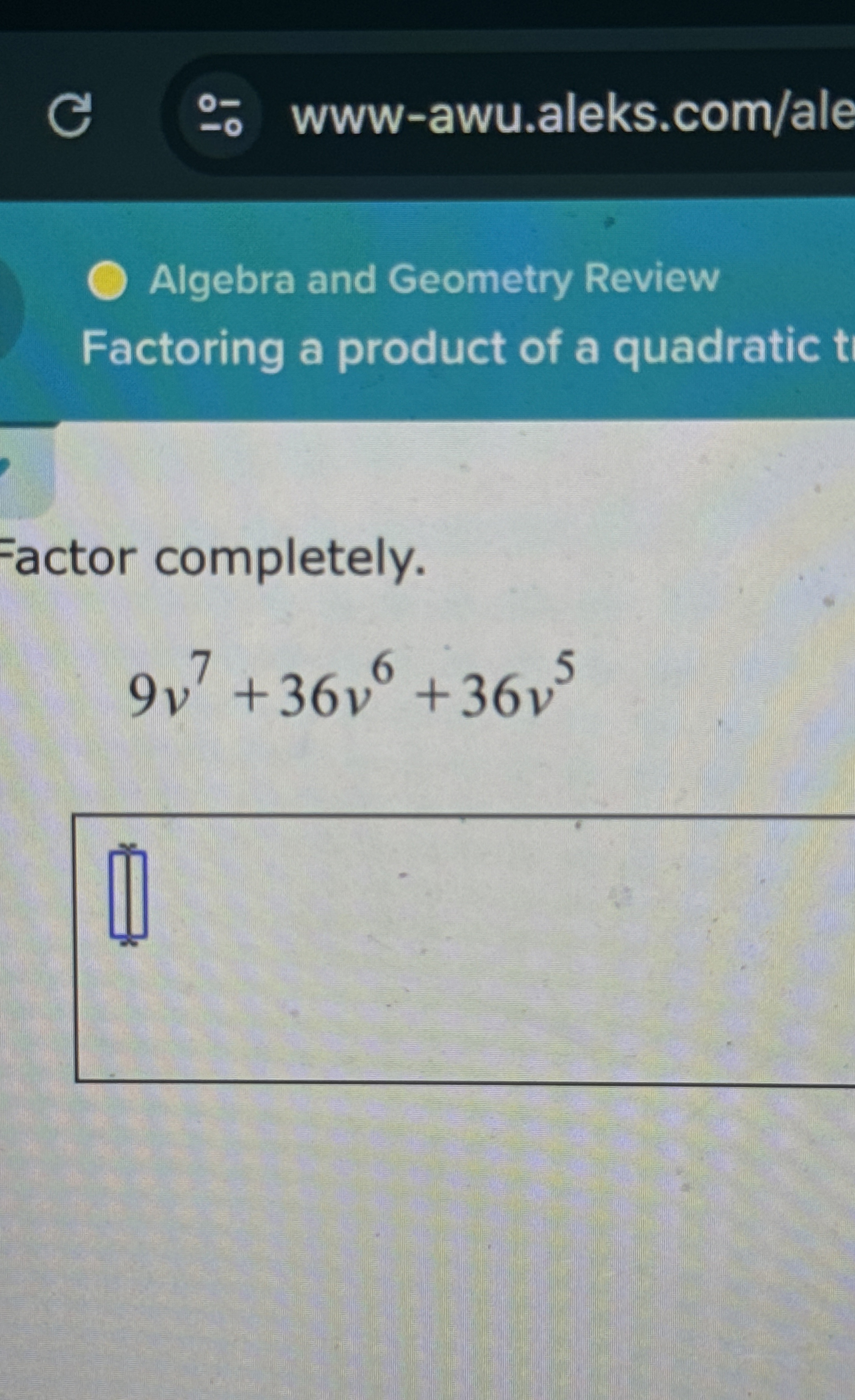 Solved -- ﻿www-awu.aleks.com/ale Algebra and Geometry | Chegg.com
