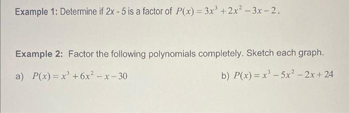 Solved Example 2: If 2x+3 is a factor of | Chegg.com