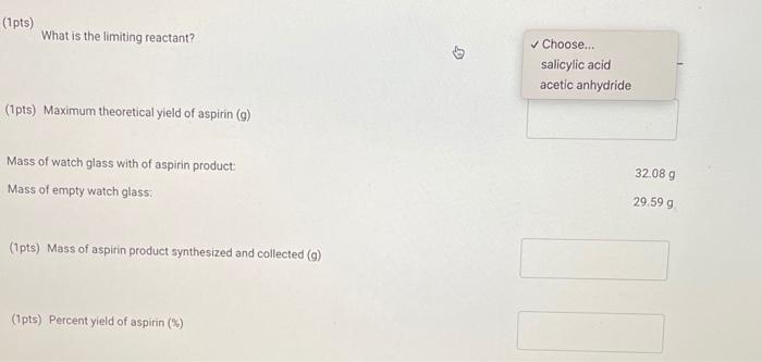 Solved Data And Report Submission - Aspirin And Other | Chegg.com