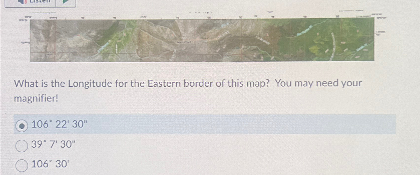 Solved What is the Longitude for the Eastern border of this | Chegg.com