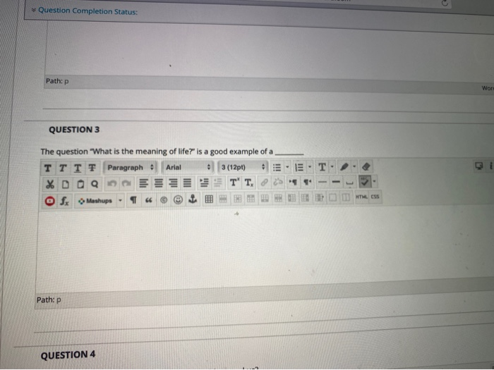 Solved Question Completion Status: Path: P Wor QUESTION 3 | Chegg.com
