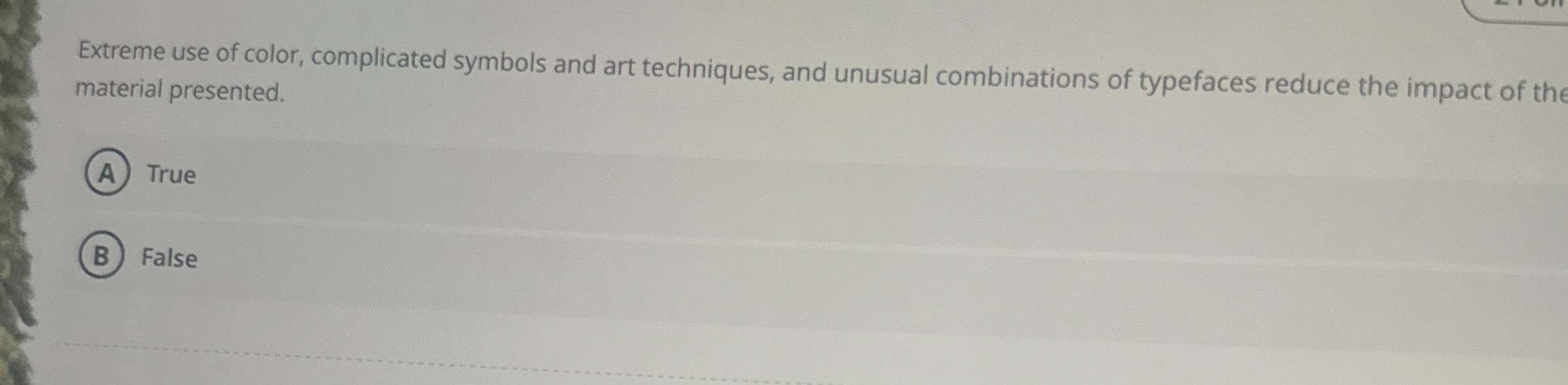 Solved Extreme use of color, complicated symbols and art | Chegg.com