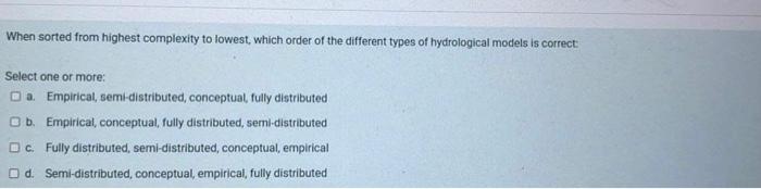 Solved When sorted from highest complexity to lowest, which | Chegg.com