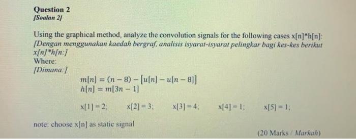 Solved using the graphical method, analyze the convolution | Chegg.com