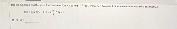 Solved Use the function f and the given function value | Chegg.com