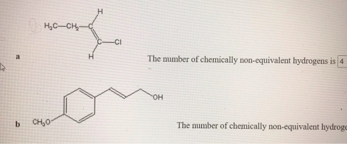 Solved what is the number of chemically equivalent hydrogens | Chegg.com