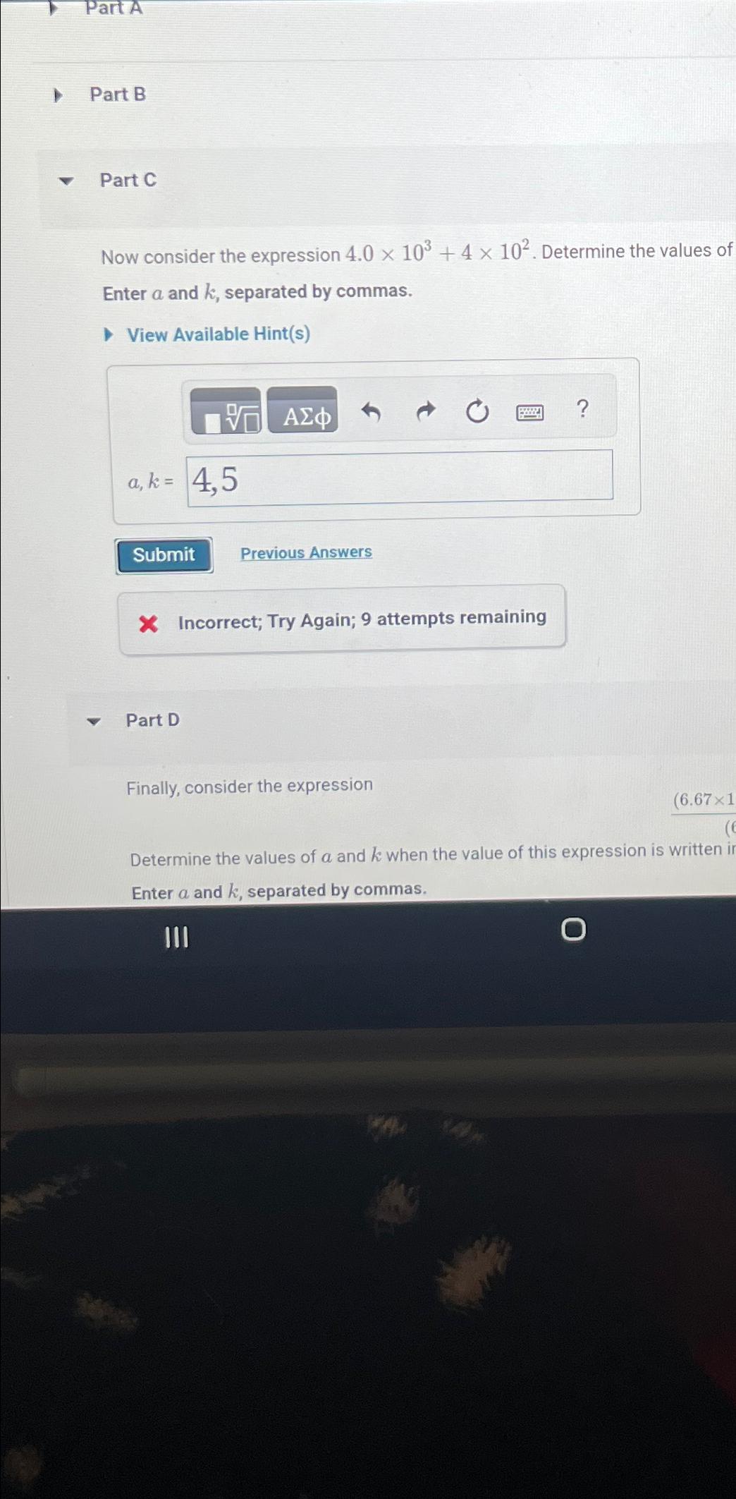 Solved Part A\\nPart B\\nPart C\\nNow consider the | Chegg.com