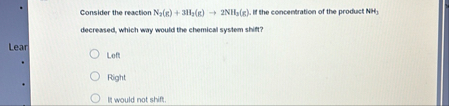 Solved Consider the reaction N2(g) 3H3(g)→2NH3(g). ﻿If the | Chegg.com