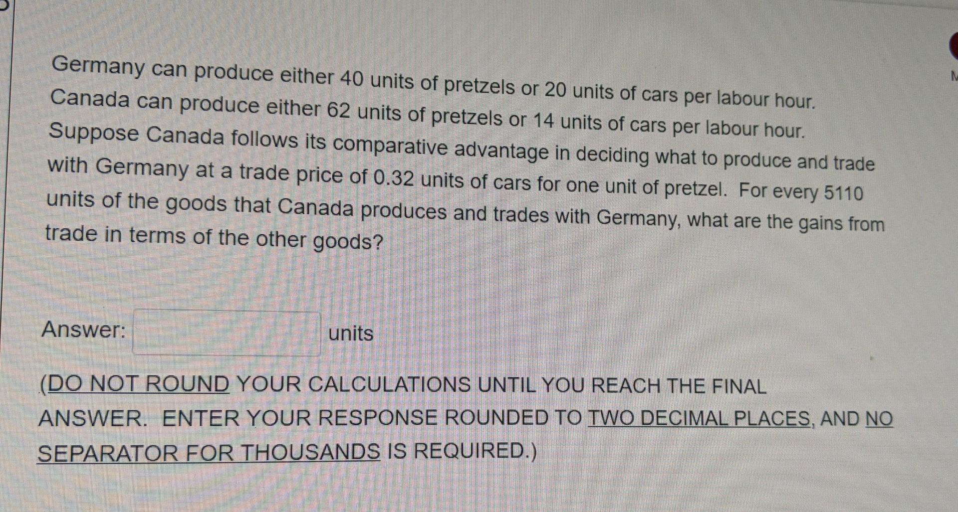 Solved Germany can produce either 40 units of pretzels or 20 | Chegg.com