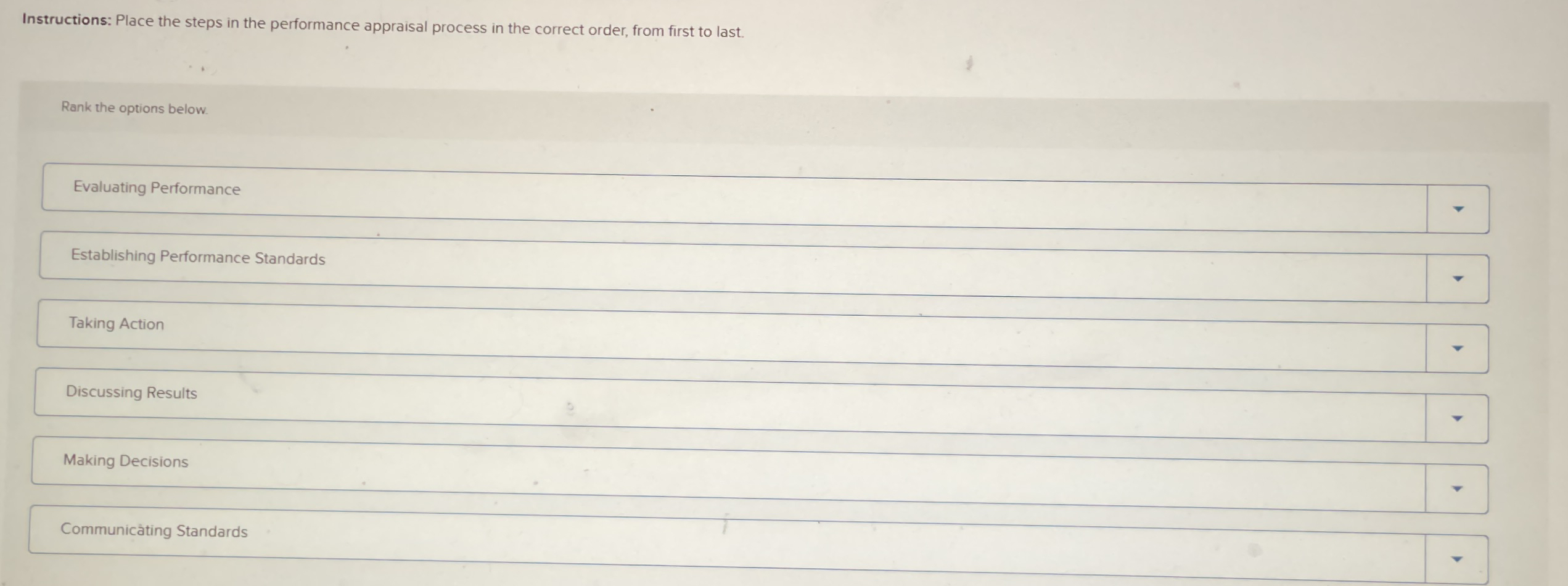 Solved Instructions: Place the steps in the performance | Chegg.com