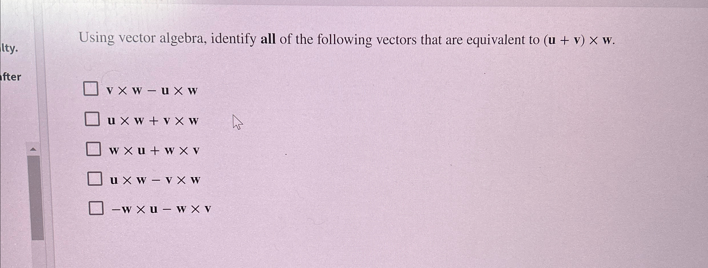Solved Using vector algebra, identify all of the following | Chegg.com
