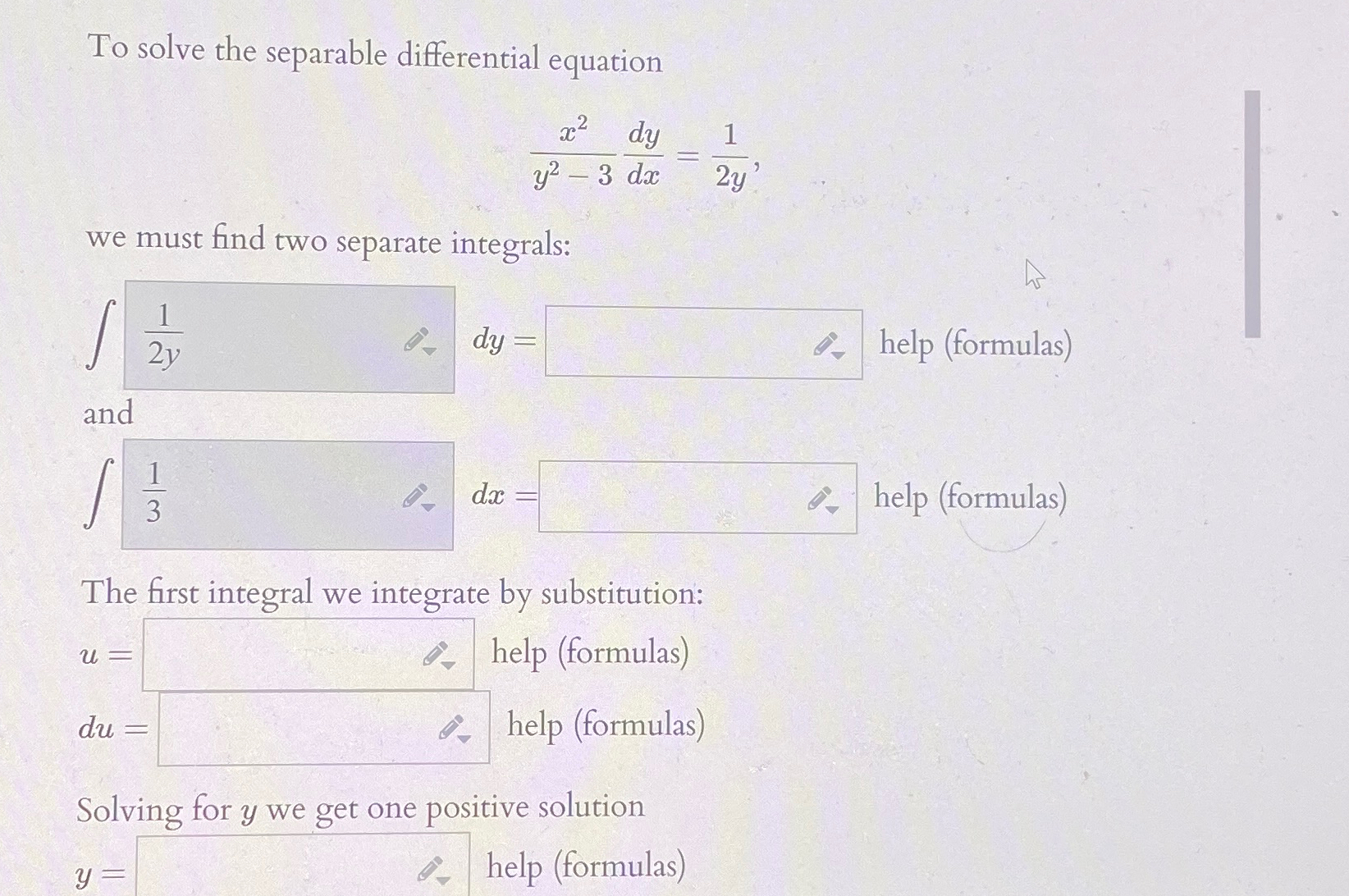 Solved To solve the separable differential | Chegg.com