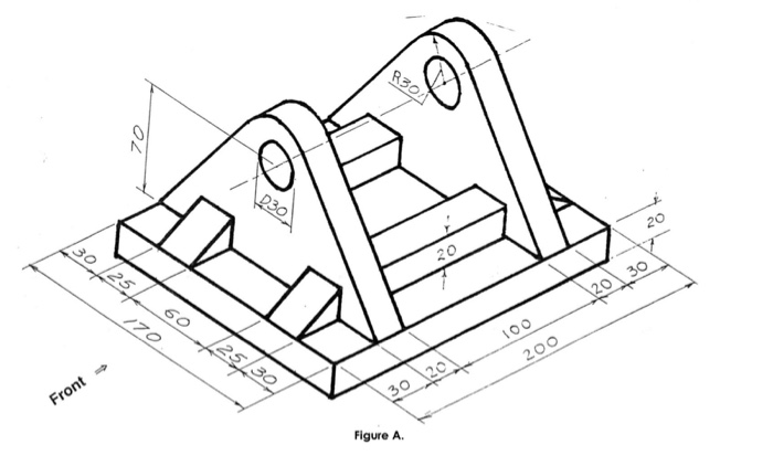 Solved b) Orthogonal drawings Draw a plan, front elevation | Chegg.com