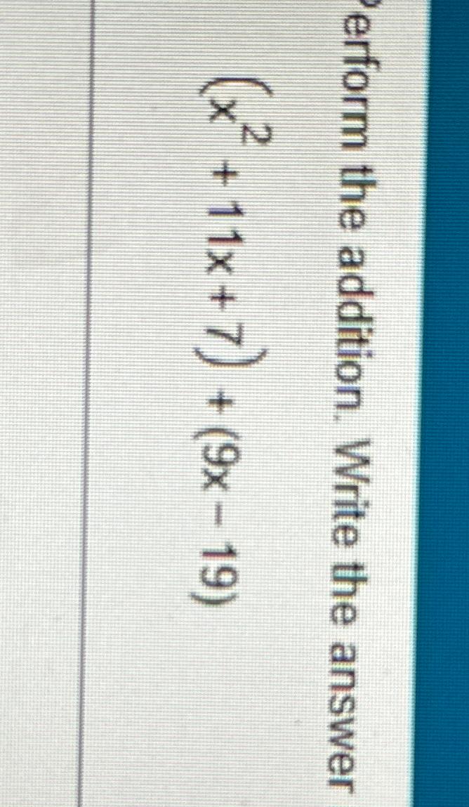 Solved erform the addition. Write the | Chegg.com