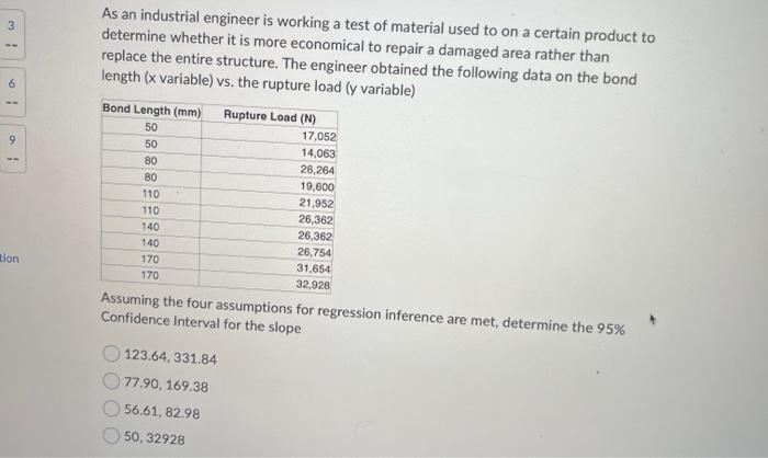 Solved As an industrial engineer is working a test of | Chegg.com