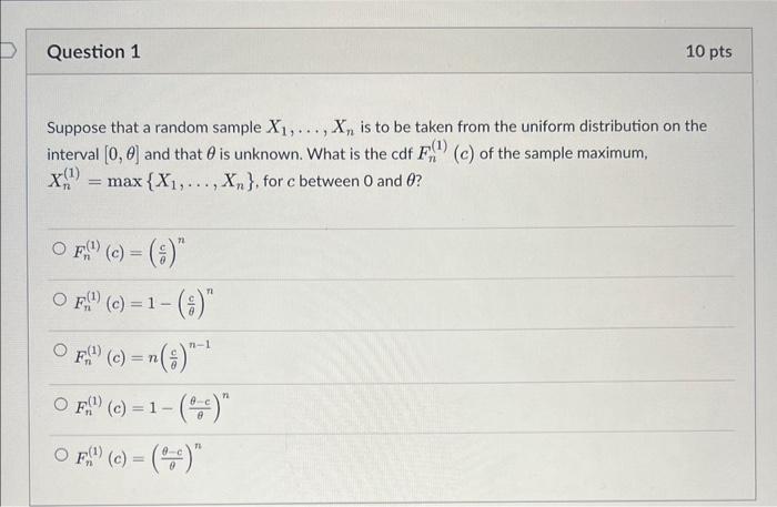 Solved Suppose that a random sample X1,…,Xn is to be taken | Chegg.com