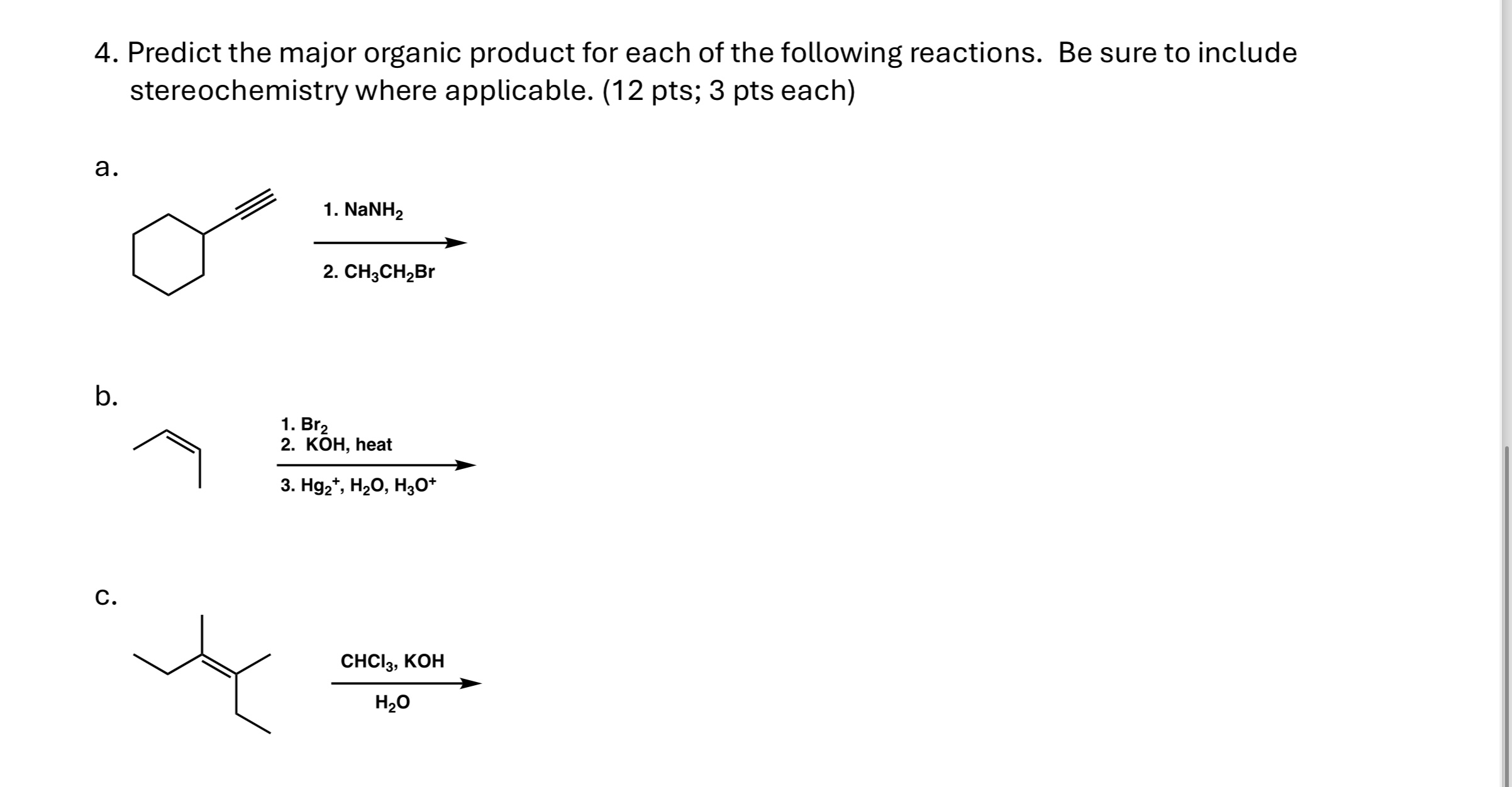 Predict the major organic product for each of the | Chegg.com
