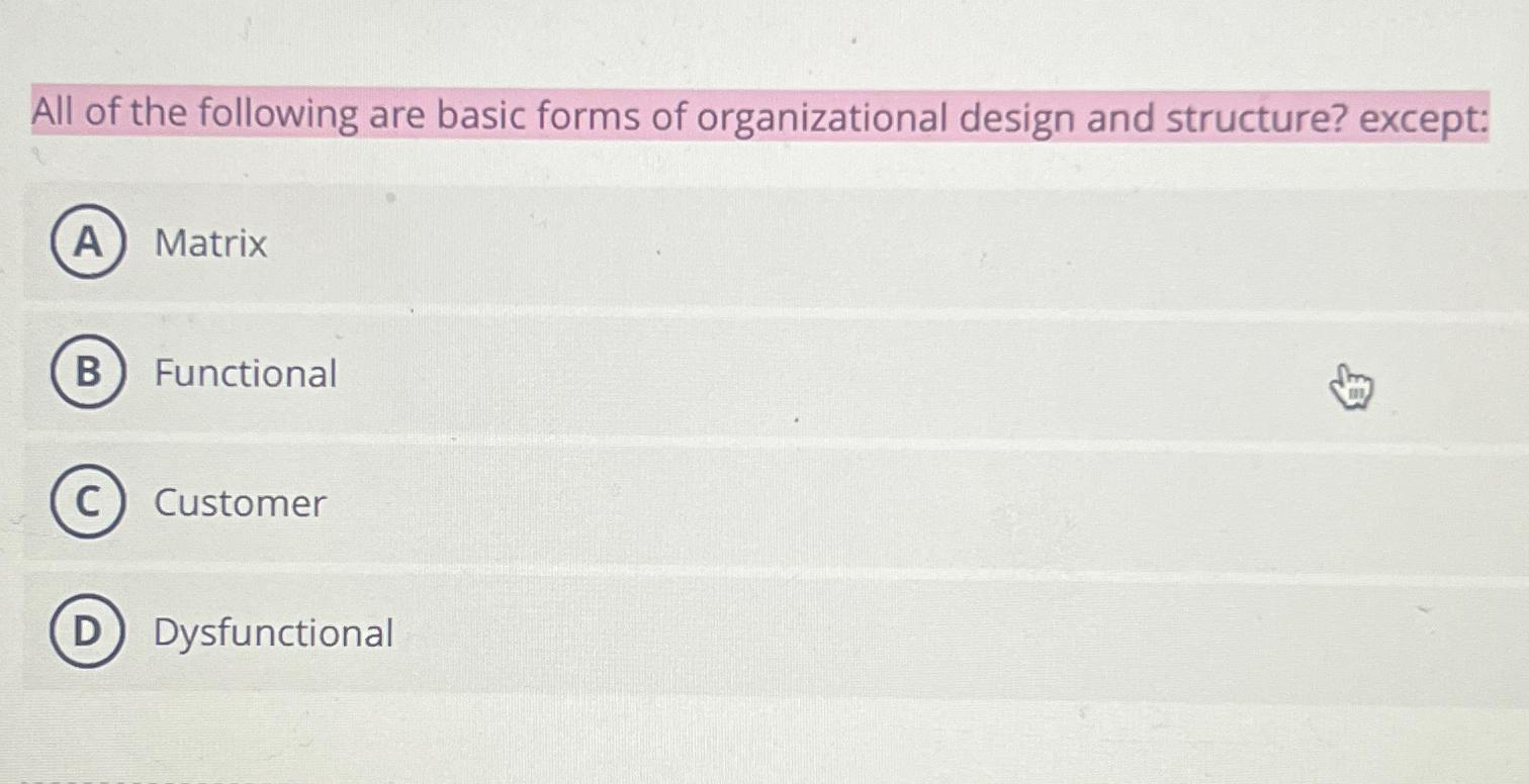 Solved All of the following are basic forms of | Chegg.com