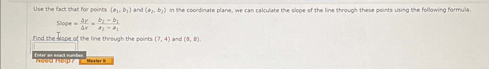 Solved Use the fact that for points (a1,b1) ﻿and (a2,b2) ﻿in | Chegg.com