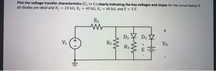 Solved Plot the voltage transfer characteristics (Vo vs Vi) | Chegg.com