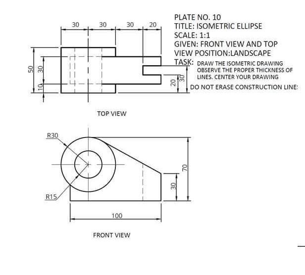 Solved ?LATE NO. 10-ITLE: ISOMETRIC ELLIPSE;CALE: 1:1IIVEN: | Chegg.com