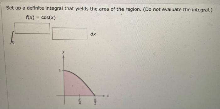 Solved Set up a definite integral that yields the area of | Chegg.com
