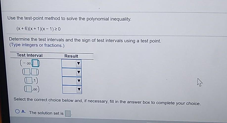 Solved Use the test-point method to solve the polynomial | Chegg.com