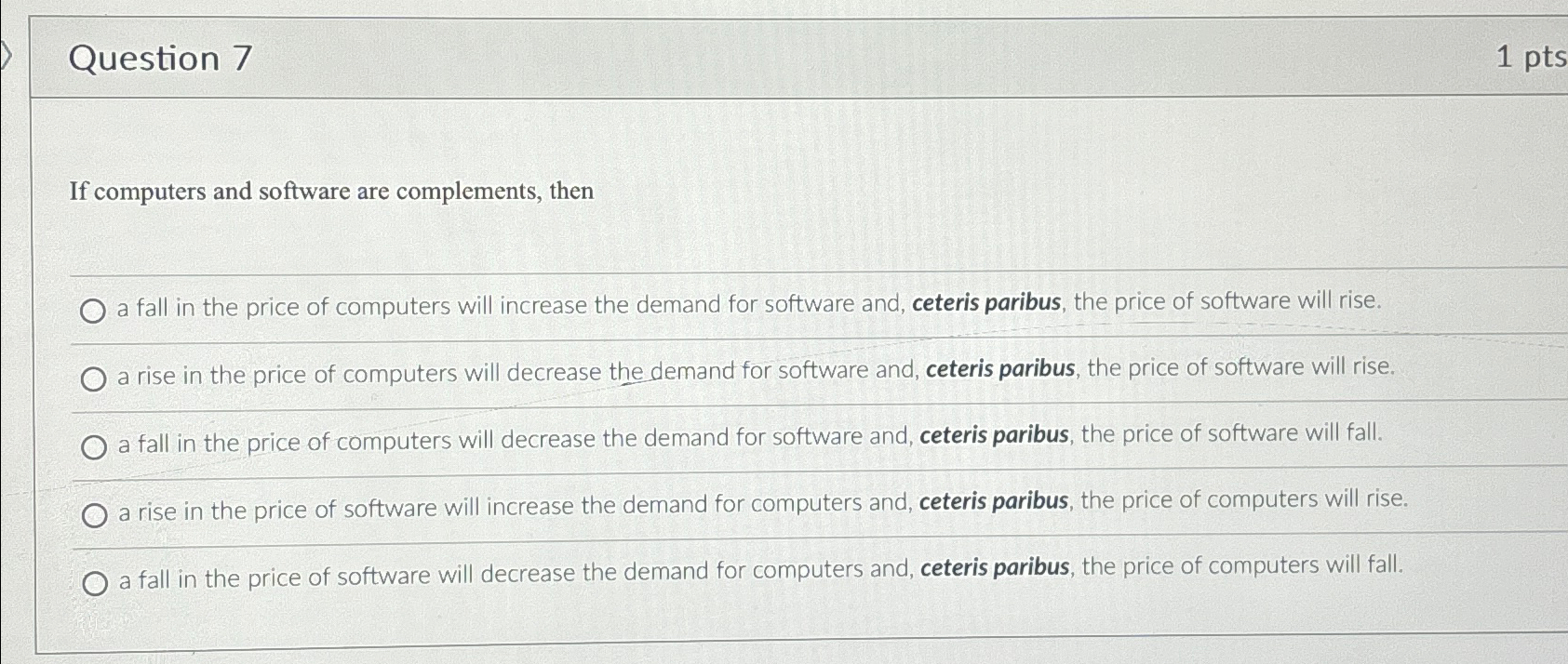 Solved Question 7If computers and software are complements, | Chegg.com