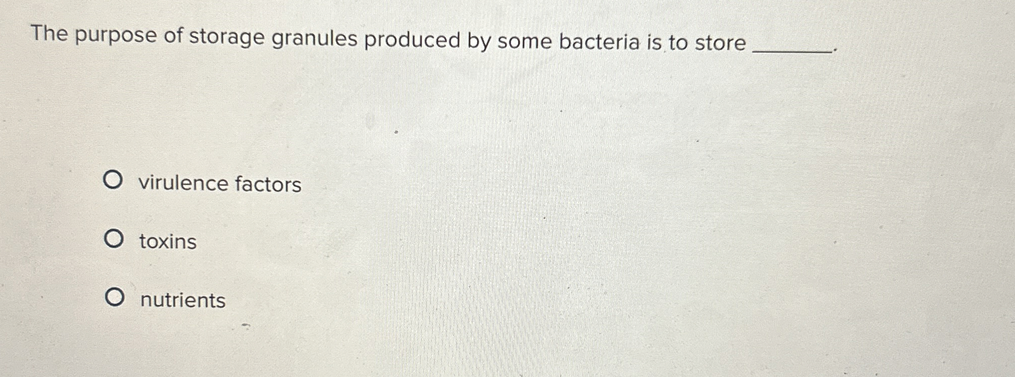 Solved The purpose of storage granules produced by some | Chegg.com