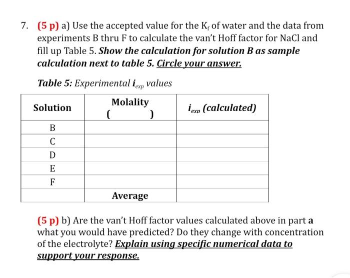 (5 p) a) Use the accepted value for the K1 of water | Chegg.com