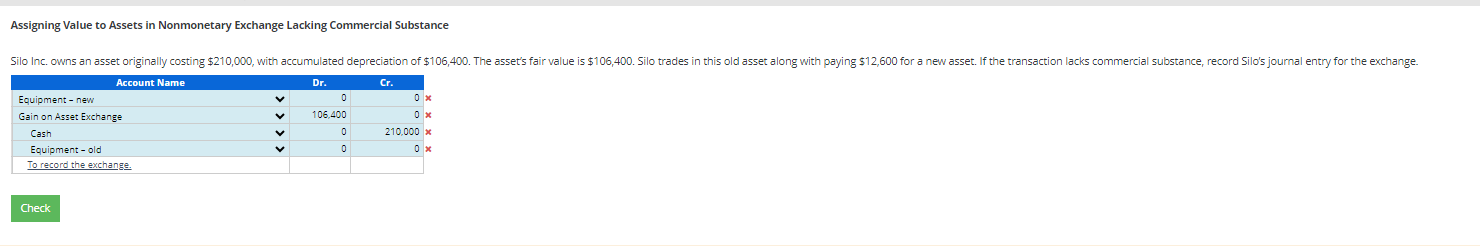 Solved Assigning Value to Assets in Nonmonetary Exchange | Chegg.com