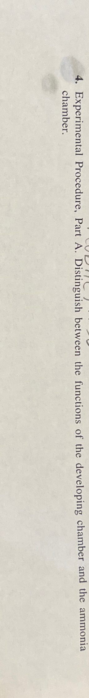 Solved Experimental Procedure, Part A. ﻿Distinguish between | Chegg.com