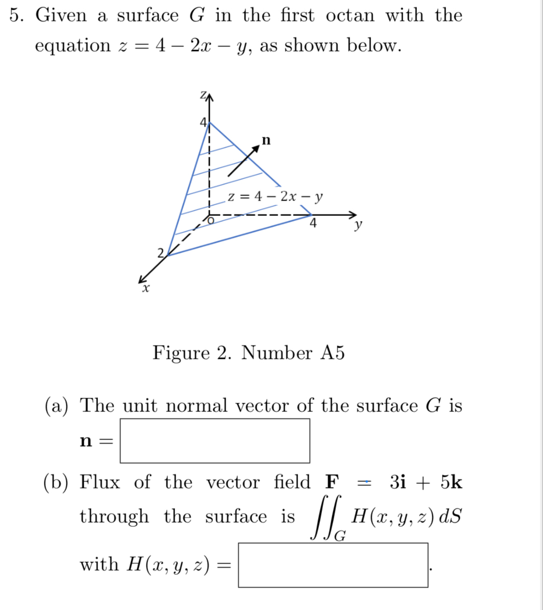 Solved Given a surface G ﻿in the first octan with the | Chegg.com