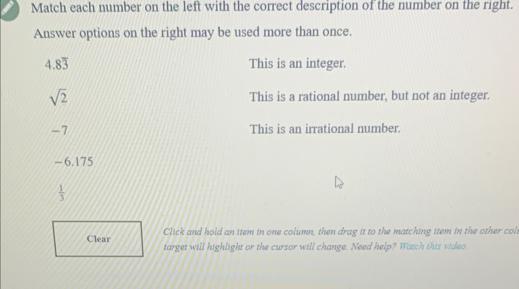 Solved Match each number on the left with the correct | Chegg.com