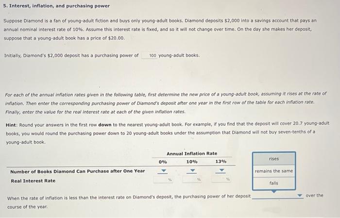 Solved 5. Interest, inflation, and purchasing power Suppose | Chegg.com