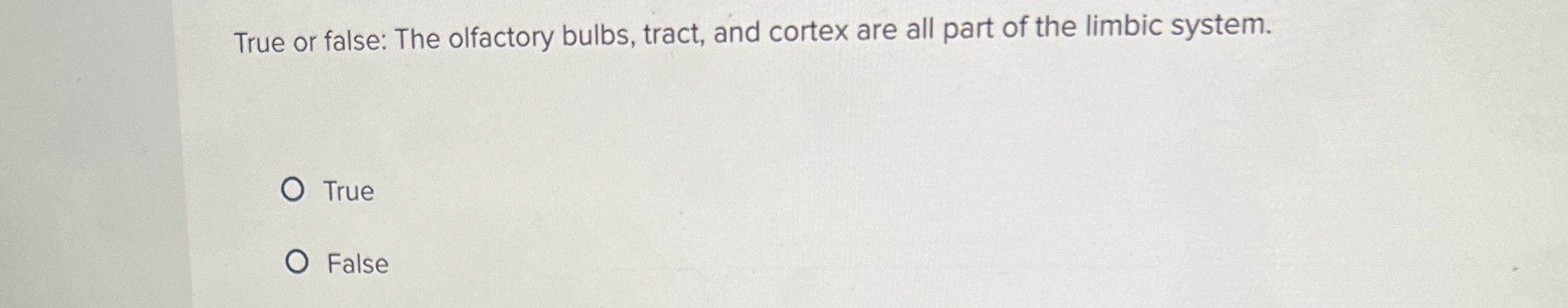 High Quality SOLUTION True or false: The olfactory bulbs, tract, and ...