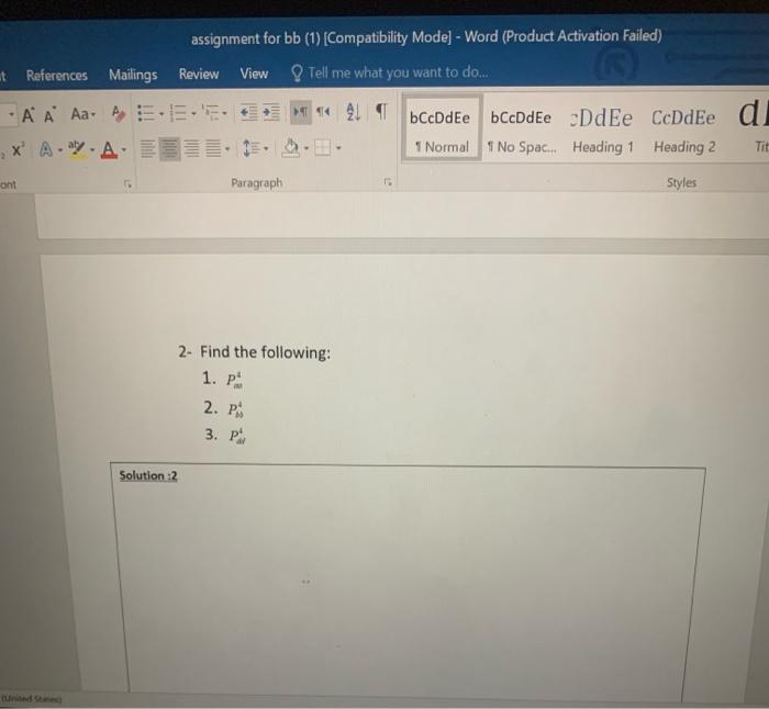 Solved Name: 1- Draw markov chain diagram using the above | Chegg.com