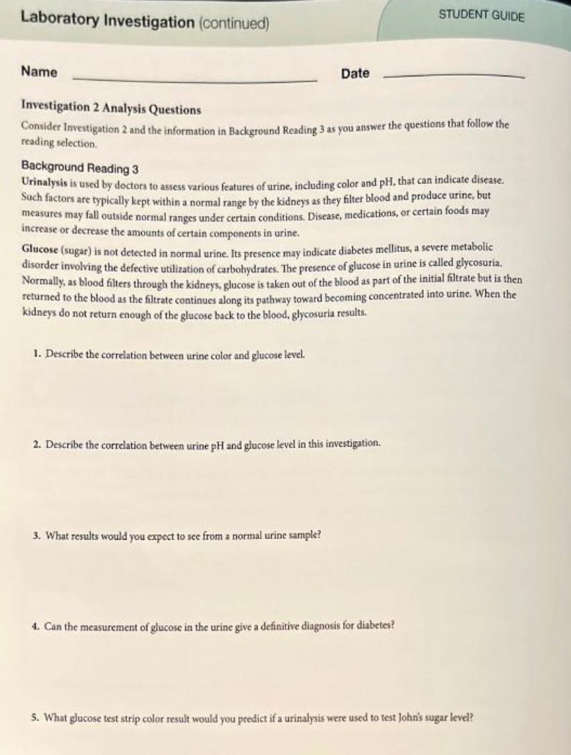 Solved Laboratory Investigation (continued)STUDENT | Chegg.com