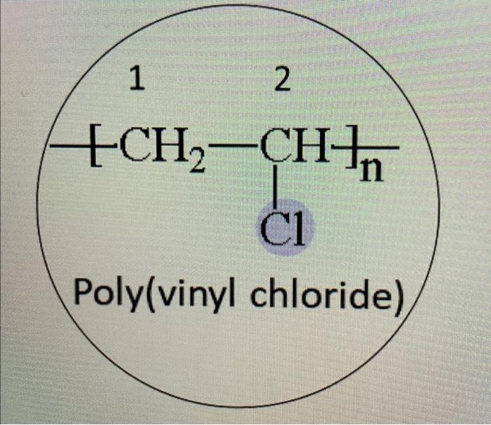 Solved 1 2 +CH2-CH-In C1 Poly(vinyl chloride) | Chegg.com