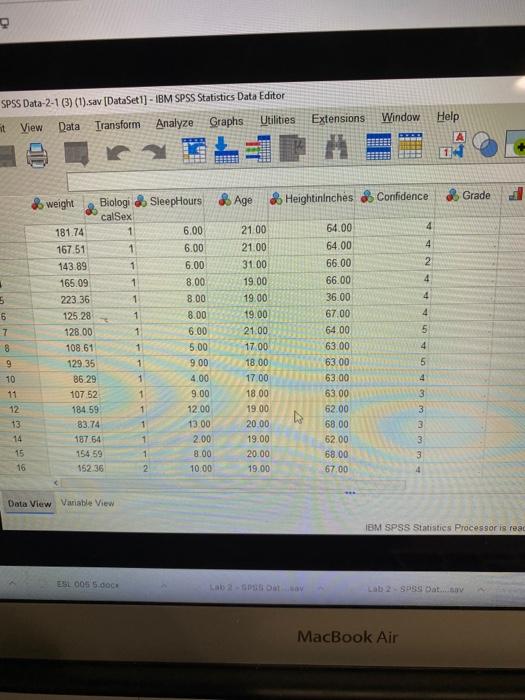 Solved SPSS Data-2-1 (3) (1).sav [DataSet 1] - IBM SPSS | Chegg.com