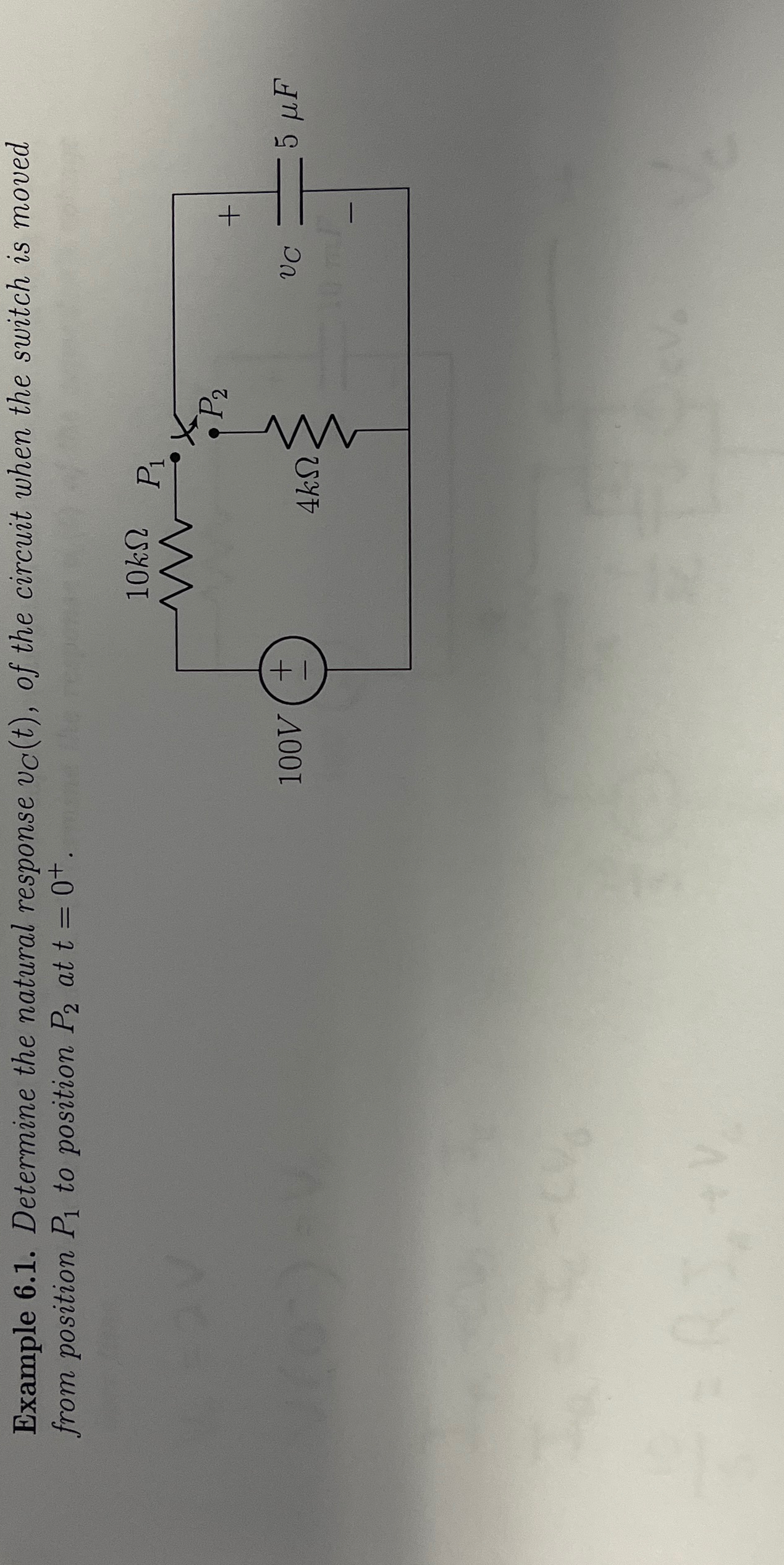 Solved Example 6.1. ﻿Determine the natural response vC(t), | Chegg.com