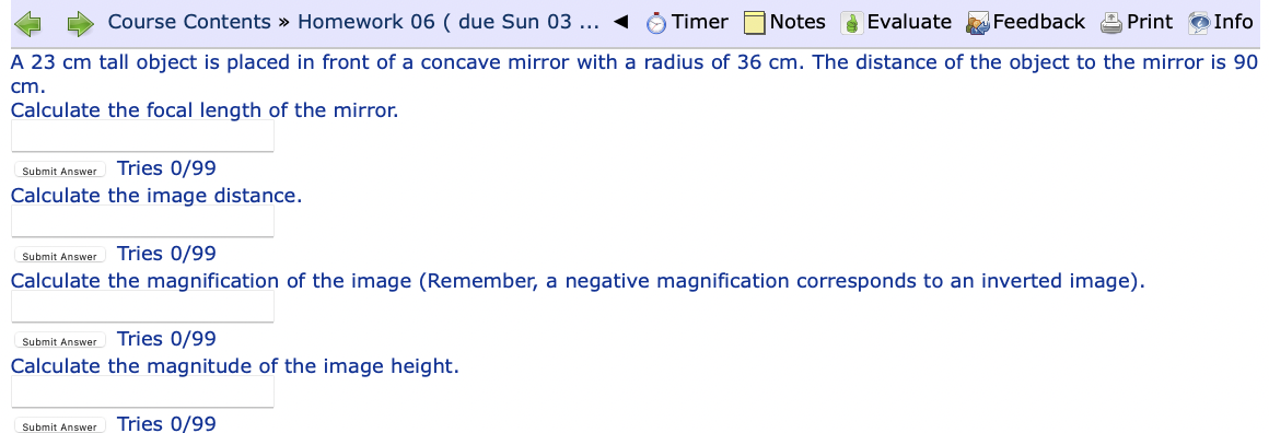 Solved A 23cm ﻿tall object is placed in front of a concave | Chegg.com