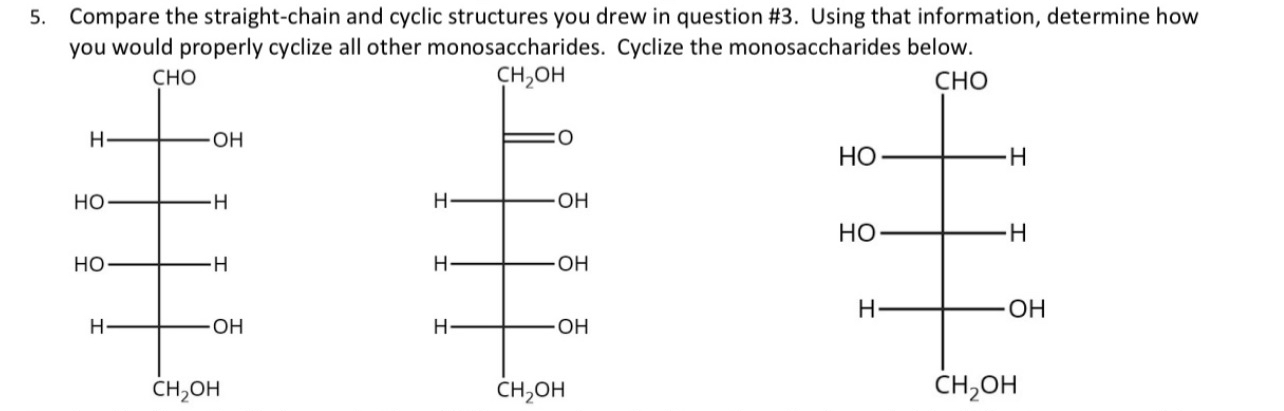 Compare the straight-chain and cyclic structures you | Chegg.com