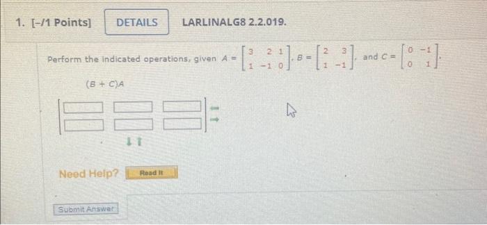 Solved Perform the indicated operations, given | Chegg.com