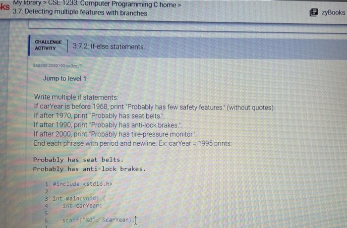 Solved ks My library > CSE 1233. Computer Programming C home | Chegg.com