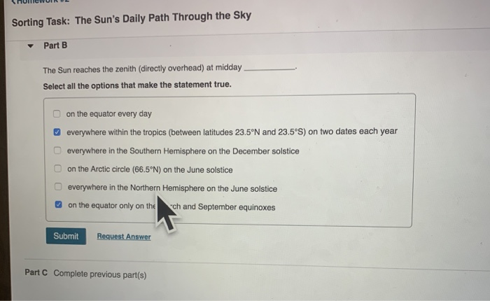 Solved rting Task: The Sun's Daily Path Through the Sky 11 | Chegg.com