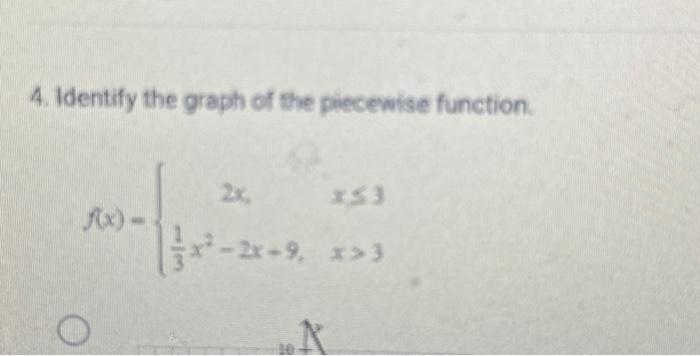 Solved 4. Identify the graph of the piecewise function. - | Chegg.com